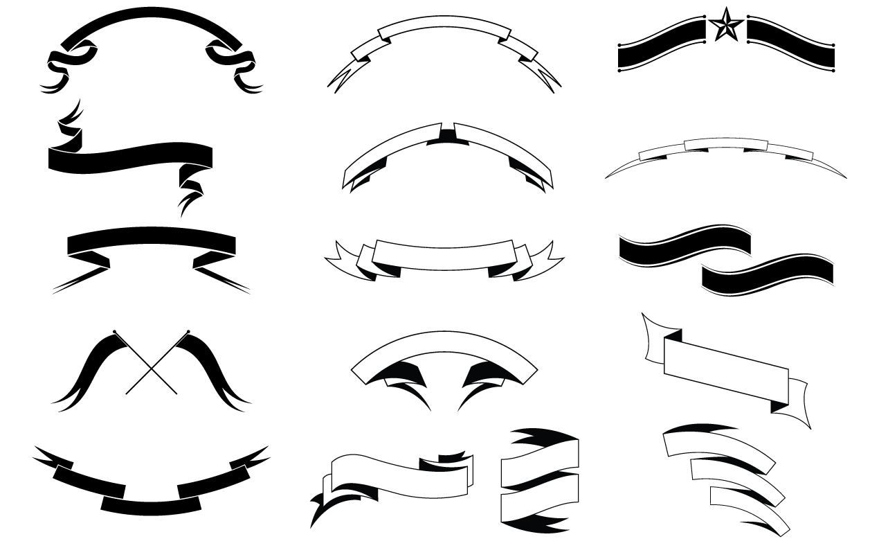 Banners And Ribbons Vector Pack