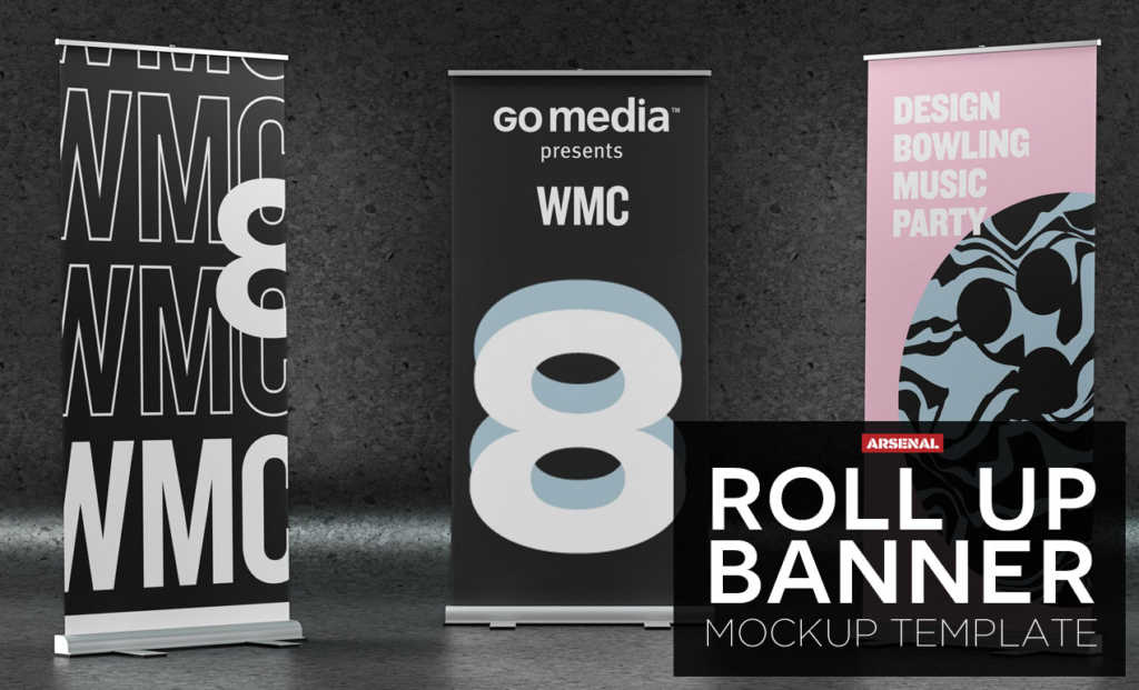Roll Up Banner Mockup Template