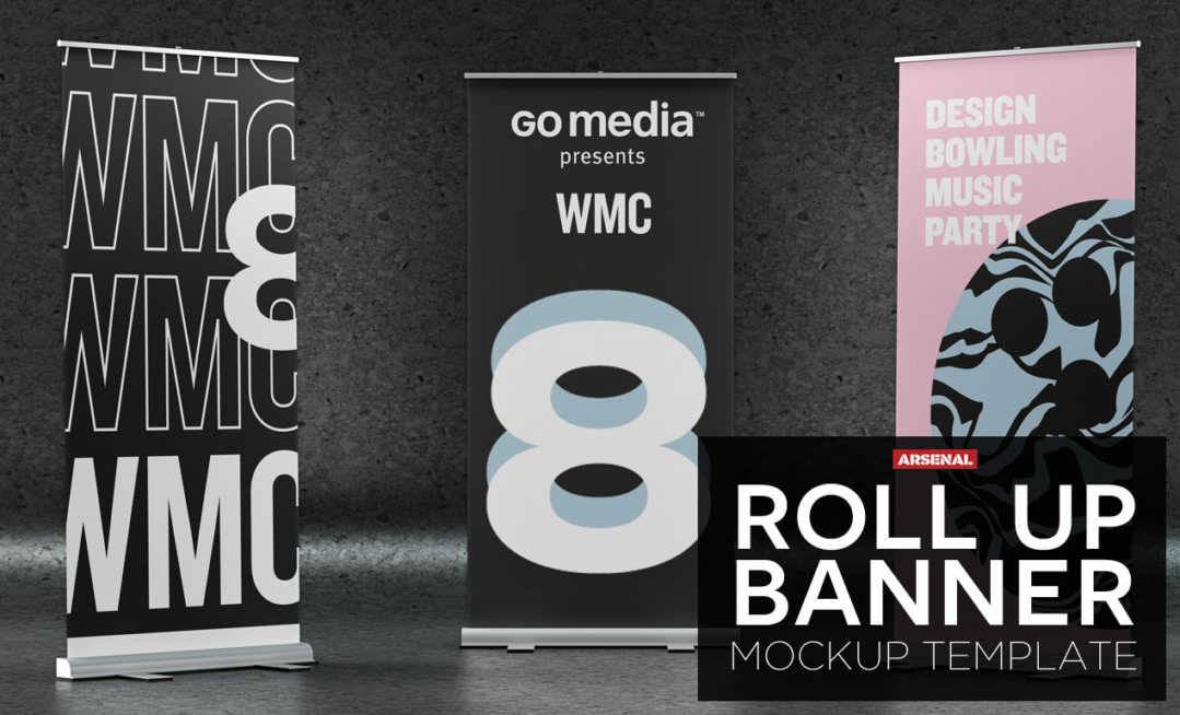 Roll Up Banner Mockup Template