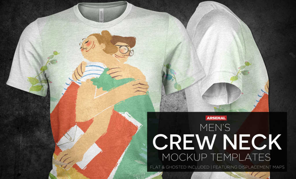 Men's Crew Neck T-Shirt Mockup Templates Pack by Go Media