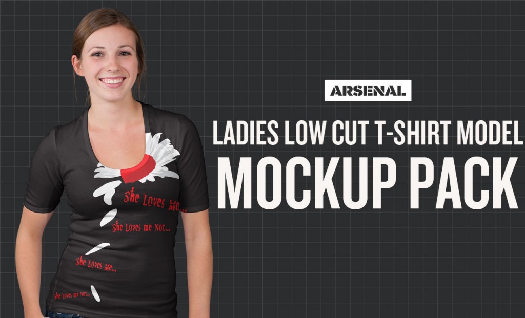 Ladies Low Cut T-Shirt Model Mockup Templates Pack