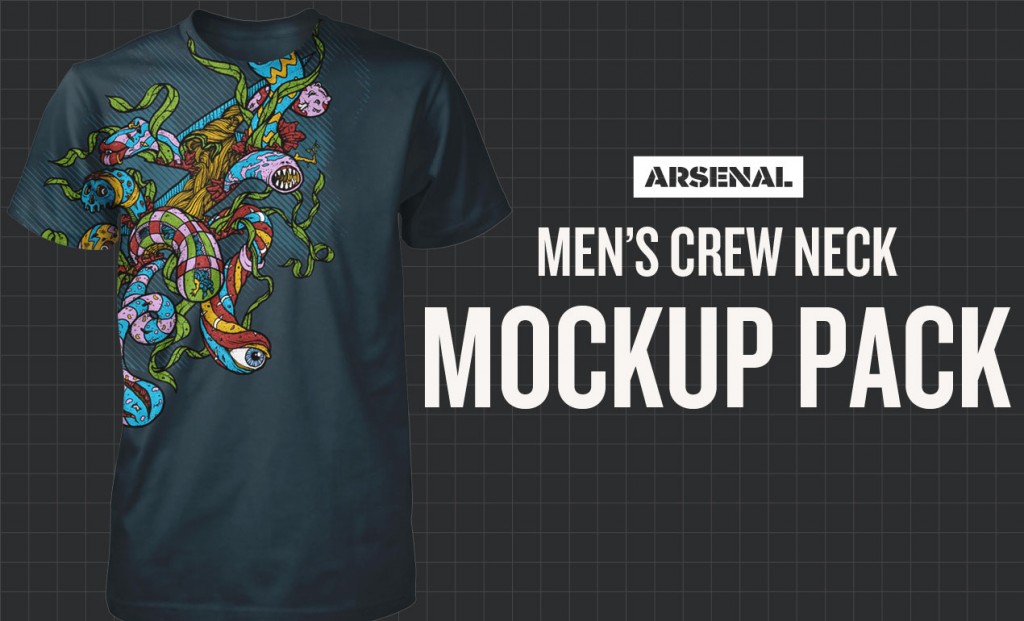 Men's Ghosted Crew Neck T Shirt Templates Pack