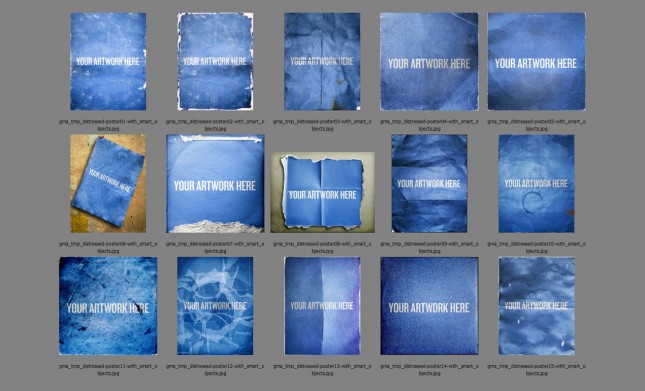 Distressed Poster Mockup Templates Pack