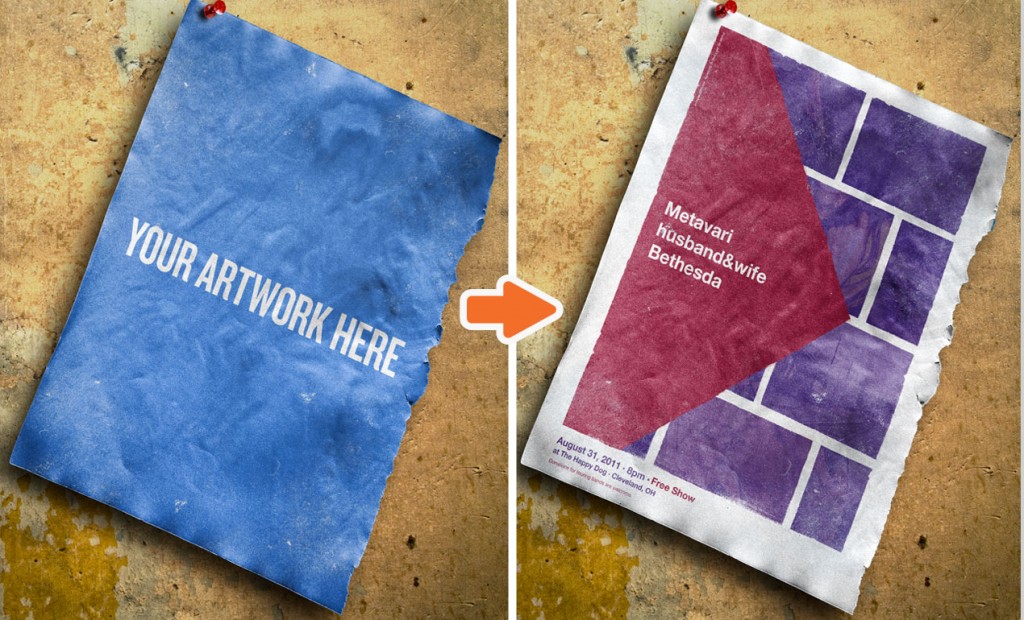 Distressed Poster Mockup Templates Pack