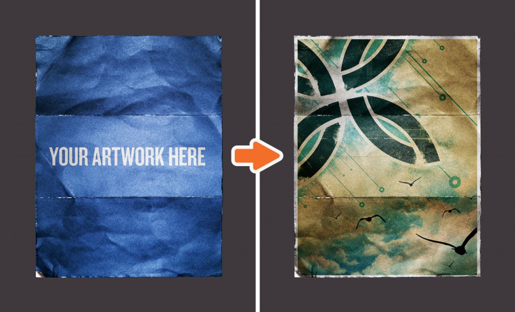 Distressed Poster Mockup Templates Pack