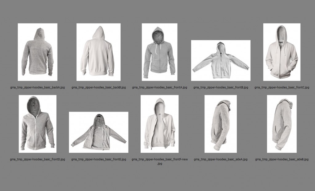 Photoshop Standard Zip-Up Hoodie Mockup Templates Pack