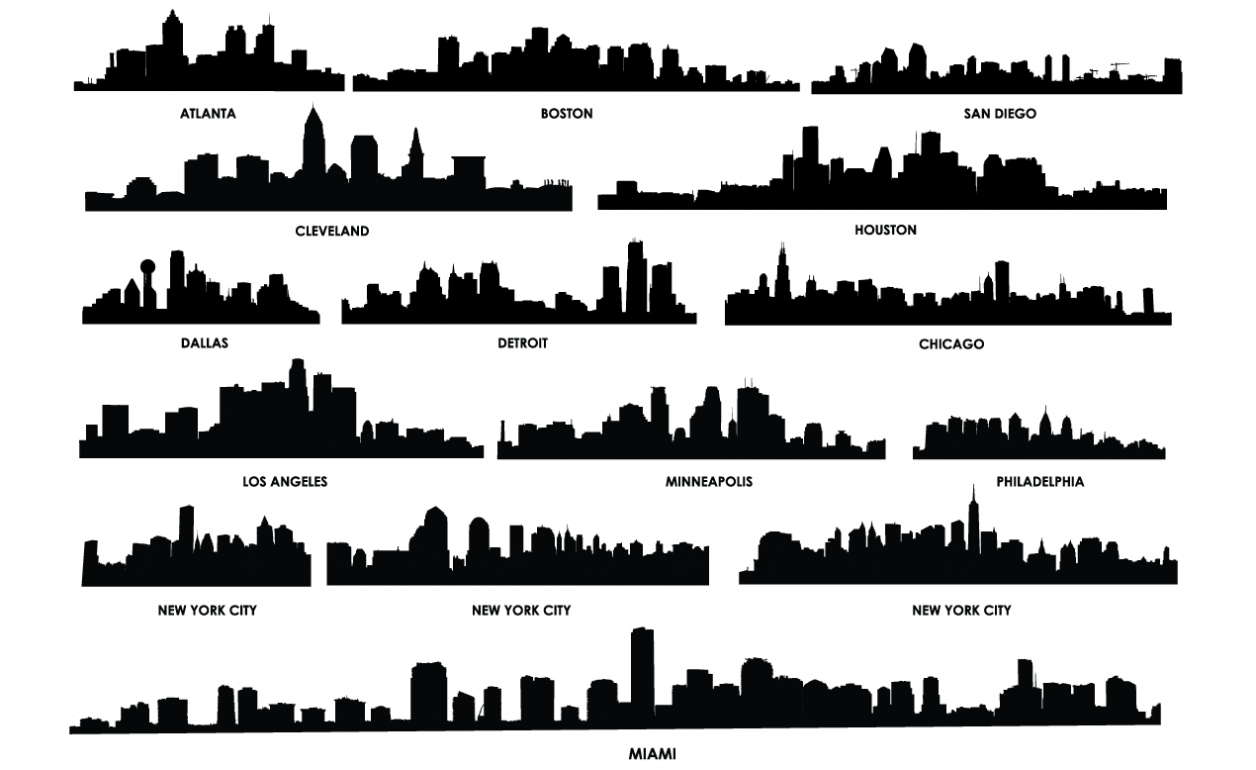 City Skyline Vector Pack for Adobe Illustrator