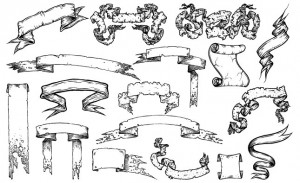 The Tattered Adobe Illustrator Scroll Banner Vector Pack