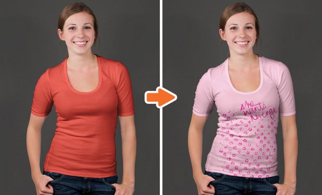 Ladies Low Cut T-Shirt Model Mockup Templates Pack